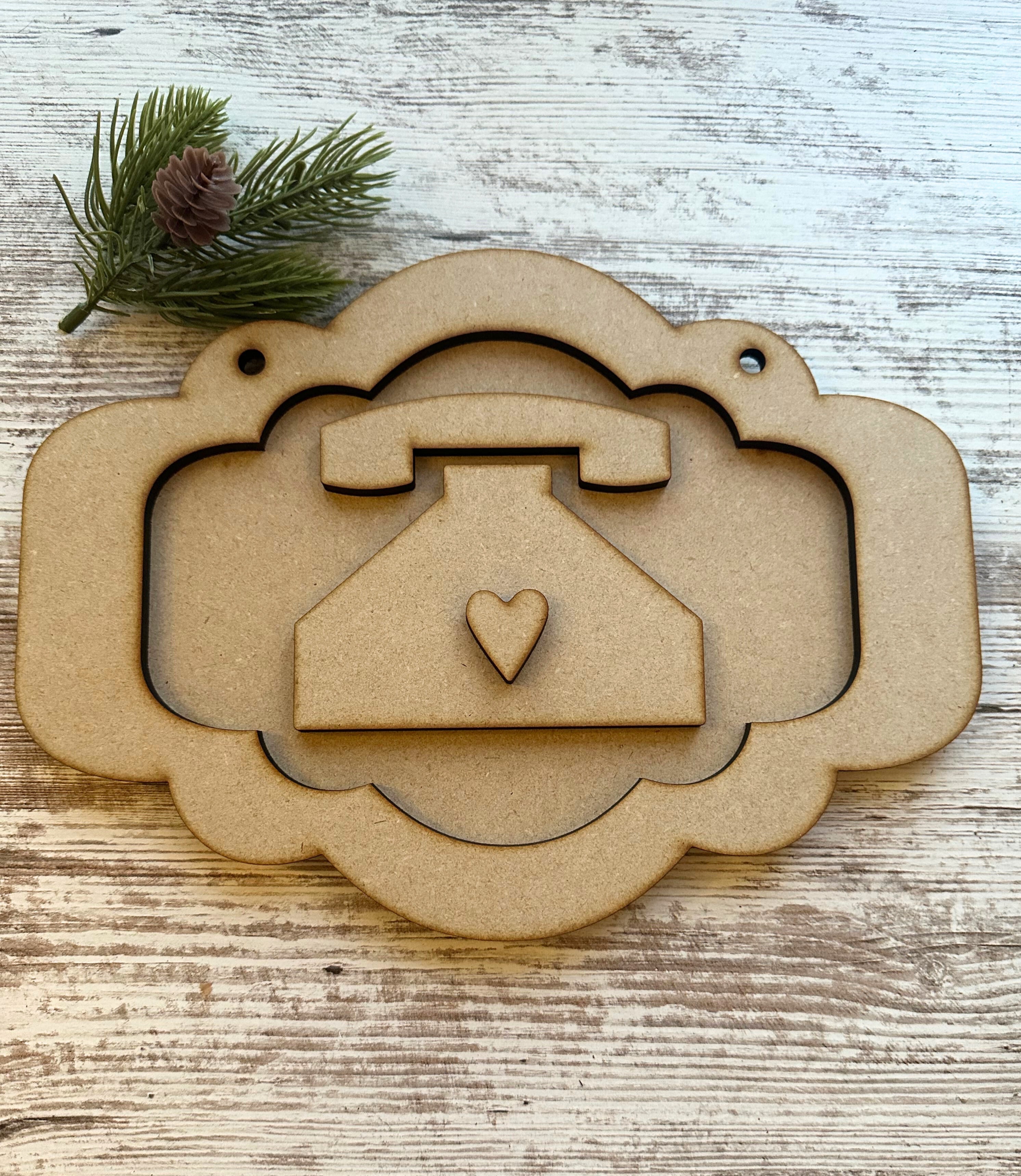 Vintage phone with frame – Booxie & Button Designs